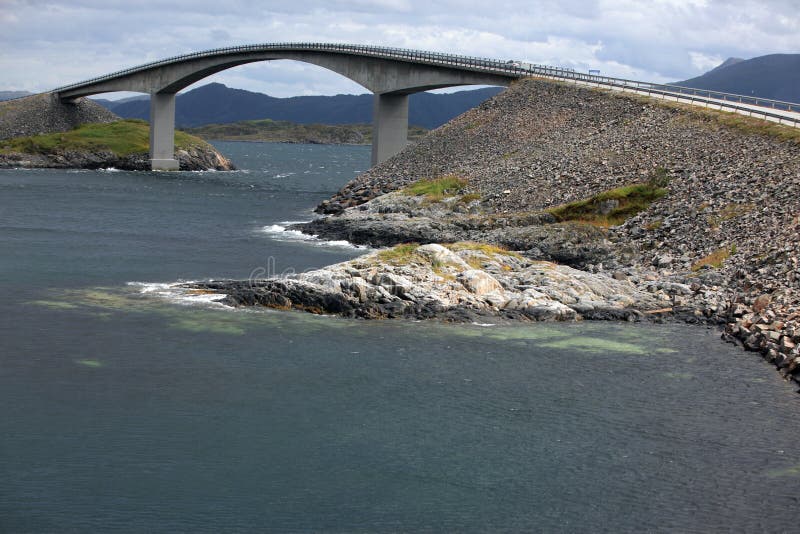 Storseisundet Bridge on the Atlantic Road in Norway Stock Image - Image ...