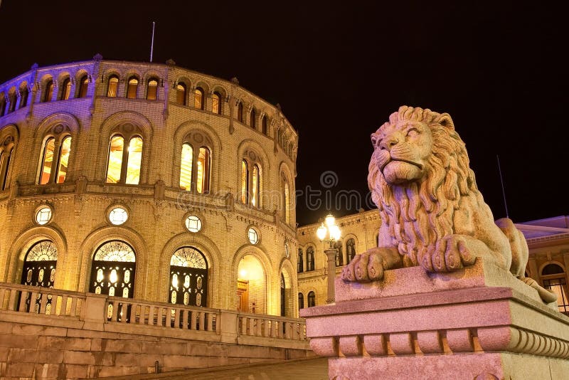 Stortinget Parliament Building at Oslo Norway Stock Image - Image of ...