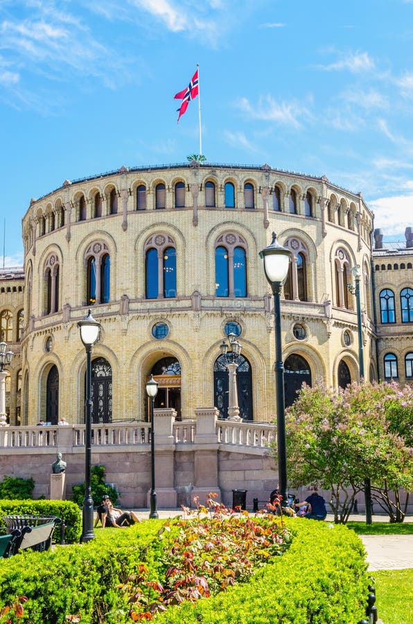 Stortinget, Parliament of Norway Oslo in Beautiful Spring Day Editorial ...