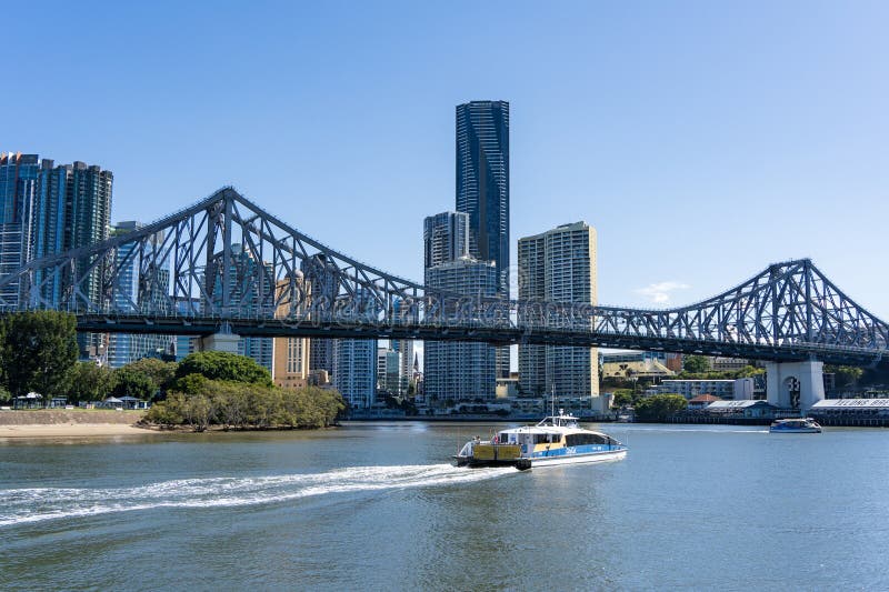 Story Bridge at Kangaroo Point Stock Image - Image of australia, water ...