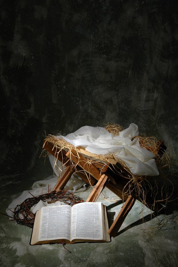 Manger with Crown of Thorns Stock Image - Image of jesuschrist, story ...