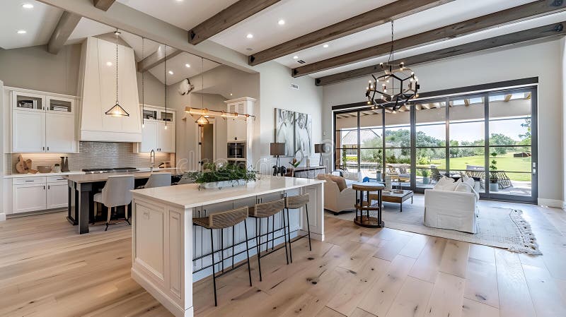 Home with Open Floor Plan stock illustration. Illustration of flat ...