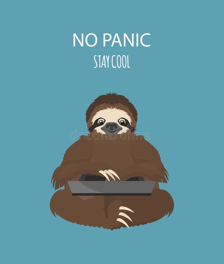 The Story of One Sloth. at Work, Study Stock Vector - Illustration of ...