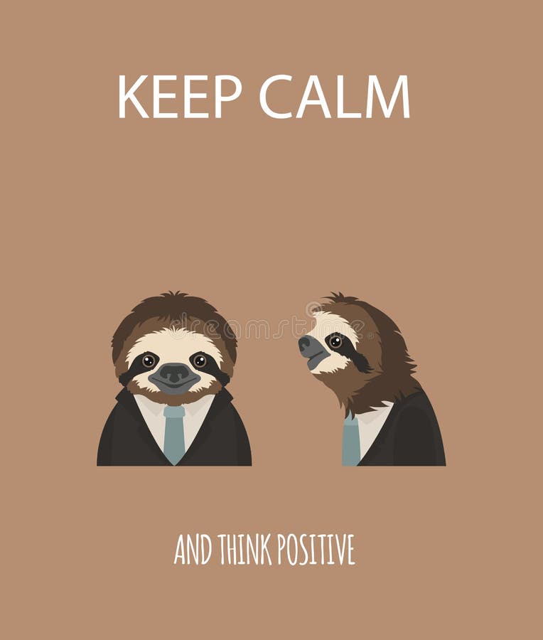 The Story of One Sloth. at Work, Study Stock Vector - Illustration of ...