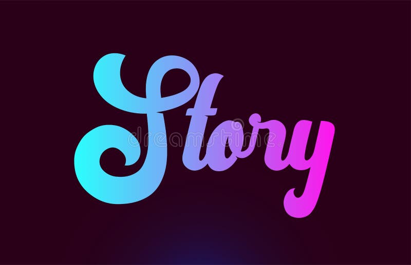 Story Pink Word Text Logo Icon Design for Typography Stock Illustration ...