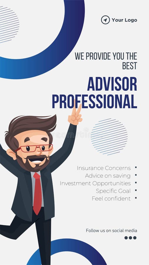 Best Advisor Professional Portrait Template Design Stock Vector ...