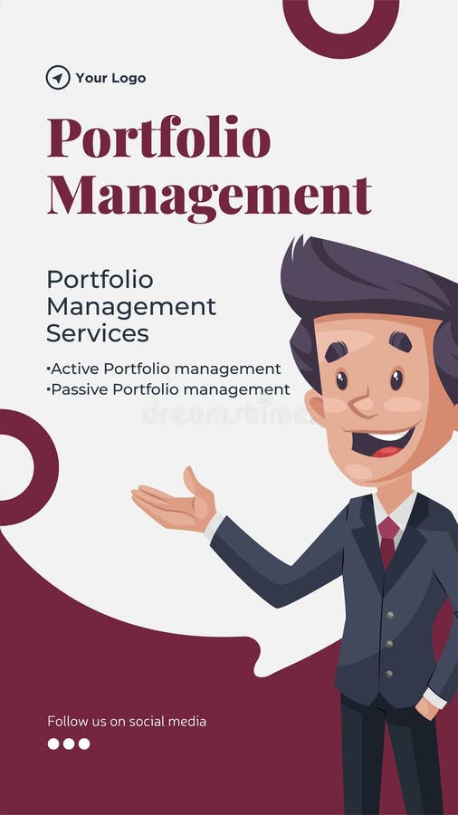 Portfolio Management Services Portrait Template Stock Vector ...