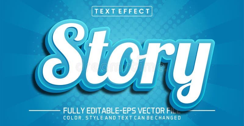 Story White Font Text Effect Editable Stock Vector - Illustration of ...