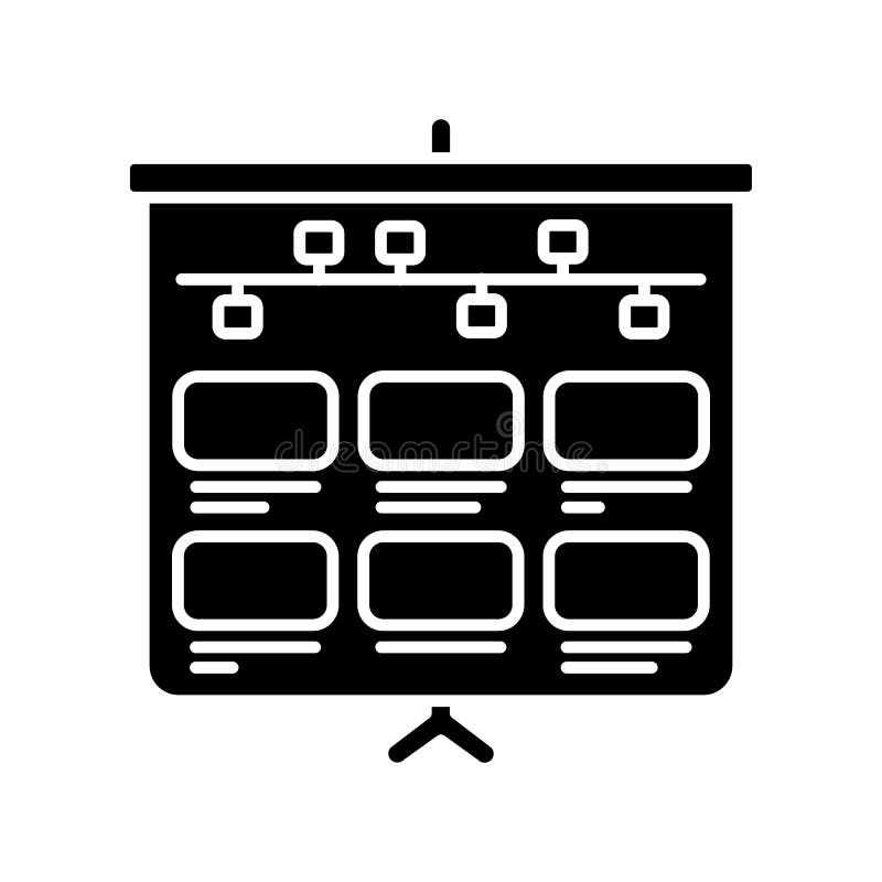 Storyboard Black Glyph Icon Stock Vector - Illustration of organization ...