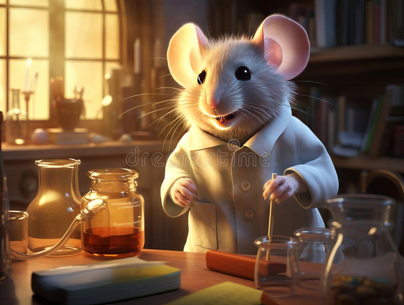 Mouse in the Laboratory stock illustration. Illustration of engineer ...