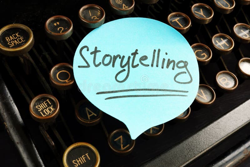Storytelling Sign on the Old Typewriter Stock Image - Image of ...