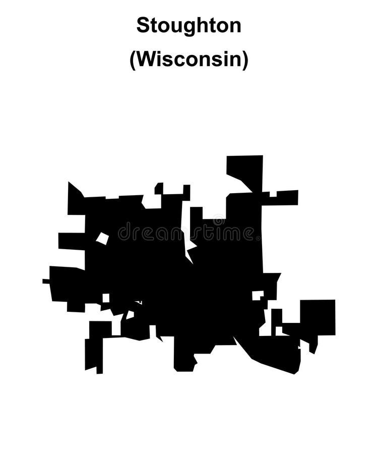 Stoughton outline map stock vector. Illustration of boundaries - 357625517