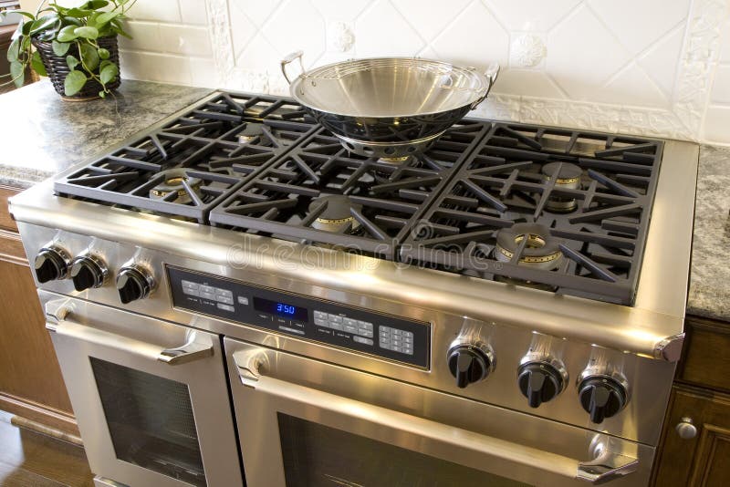 Luxury kitchen stove stock image. Image of domestic, food - 4924845