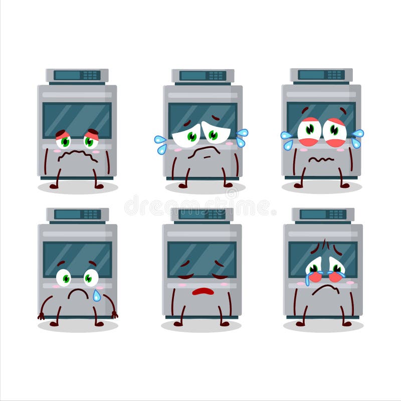 Stove Cartoon in Character with Sad Expression Stock Vector ...