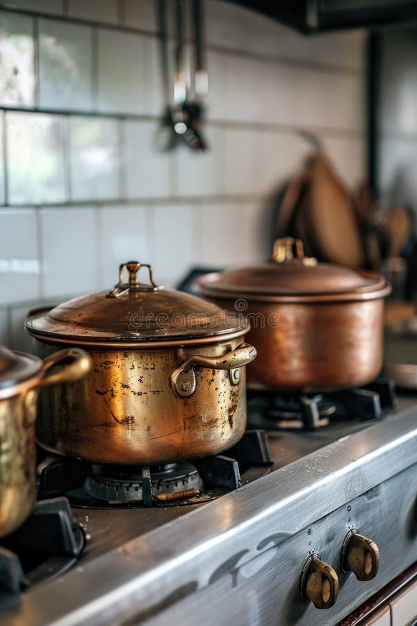 Stove with Cookware, Perfect for Culinary Concepts Stock Image - Image ...