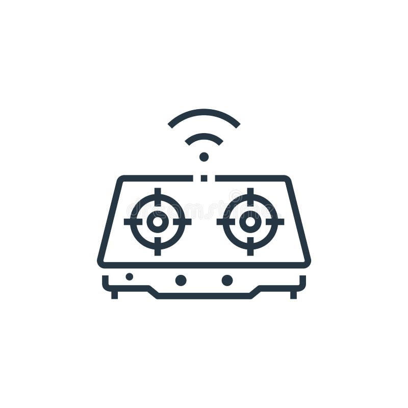 Stove Icon Vector from Smart Home Concept. Thin Line Illustration of ...