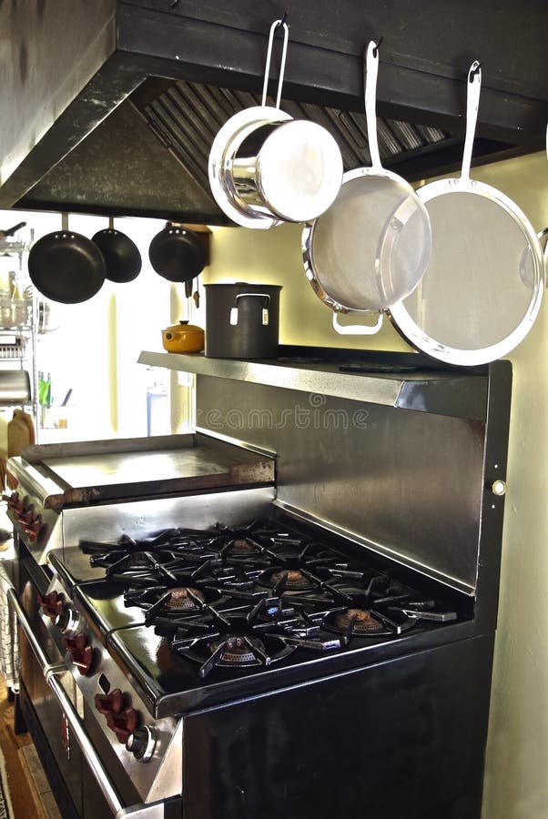 Stove in Kitchen stock image. Image of pots, room, stove - 7652121