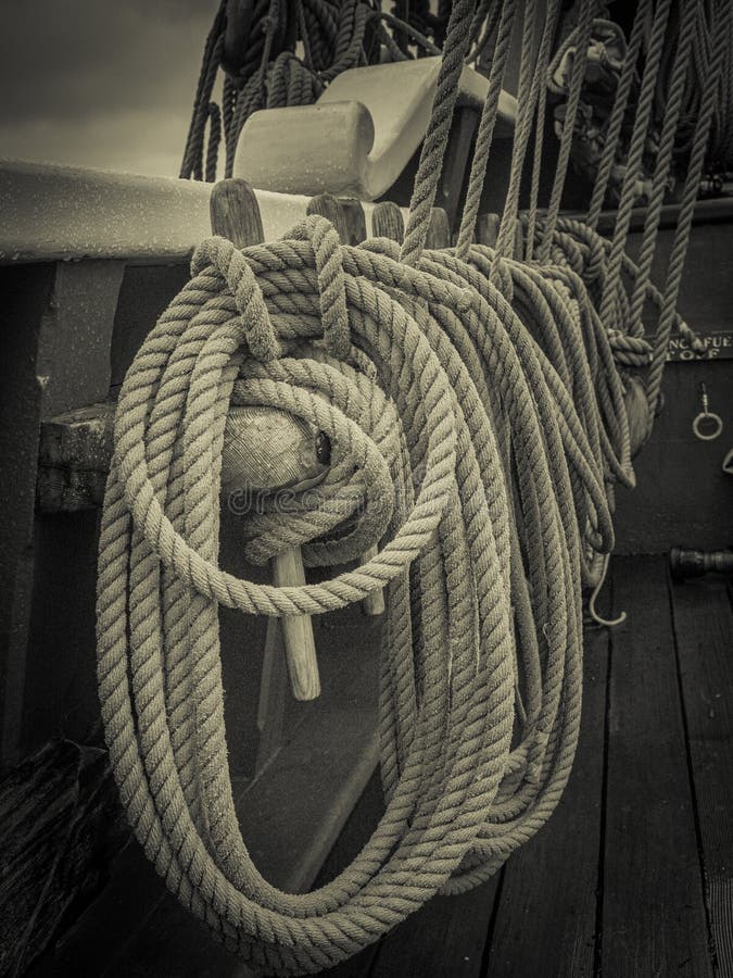 Stowed Ropes on Sailing Ship Stock Image - Image of detail, historic ... Stowed Ropes on Sailing Ship Stock Image - Image of detail, historic ...