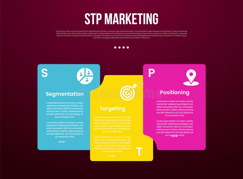 STP Marketing Infographic Template with Big Container Box Stacking with ...