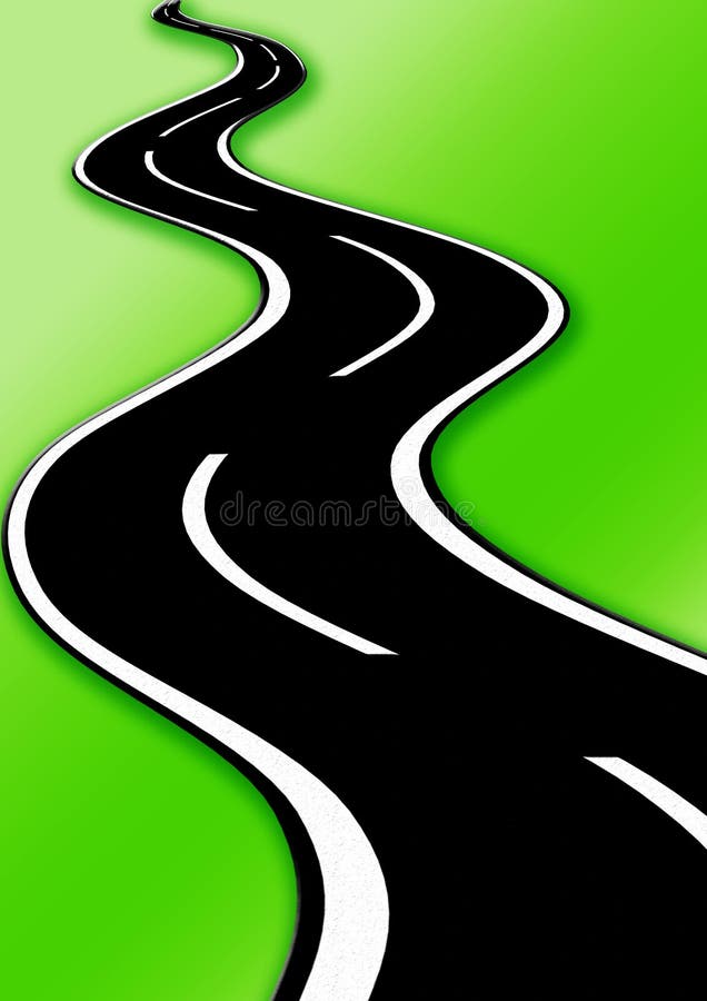 Una Strada Tortuosa in Prospettiva Disegno Vettoriale Piatto ...