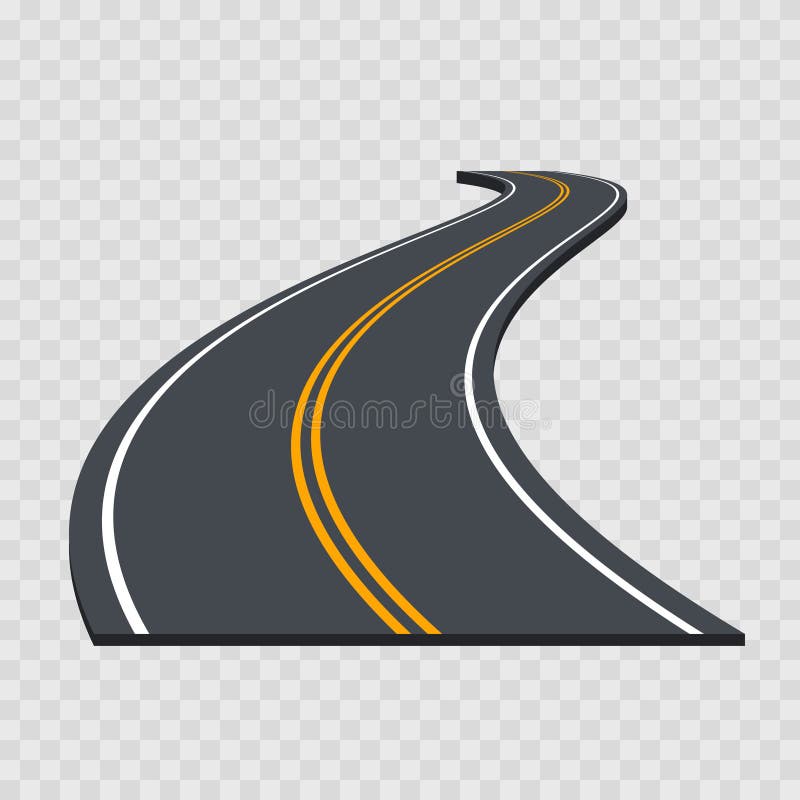 Prospettiva Della Strada Curva Illustrazione Vettoriale - Illustrazione ...