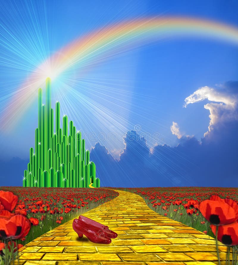 Strada Gialla Del Mattone Ad Oz Illustrazione di Stock - Illustrazione ...