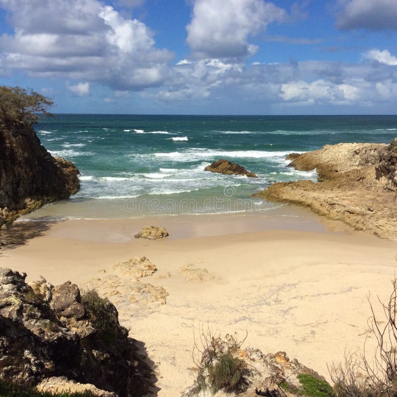 Stradbroke beach stock photo. Image of sand, acqu, flowing - 92625248