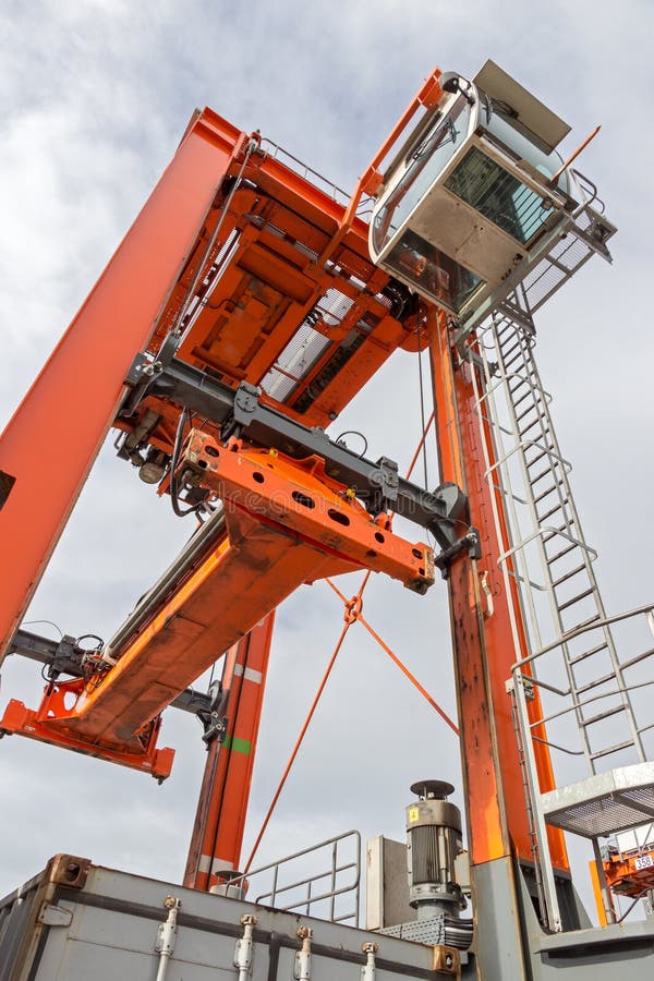 Straddle Carrier Container Port Stock Photo - Image of logistics ...
