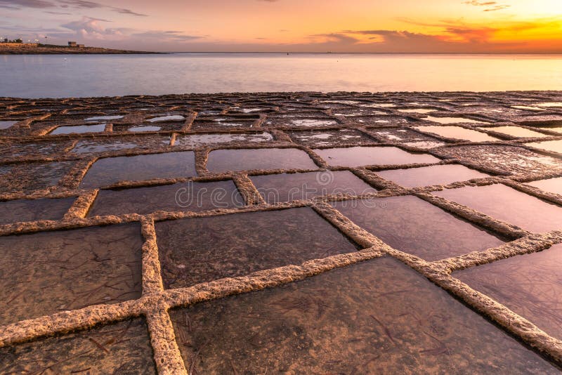 Straditional Salt Pans in Marsaskala, Malta Stock Photo - Image of ...