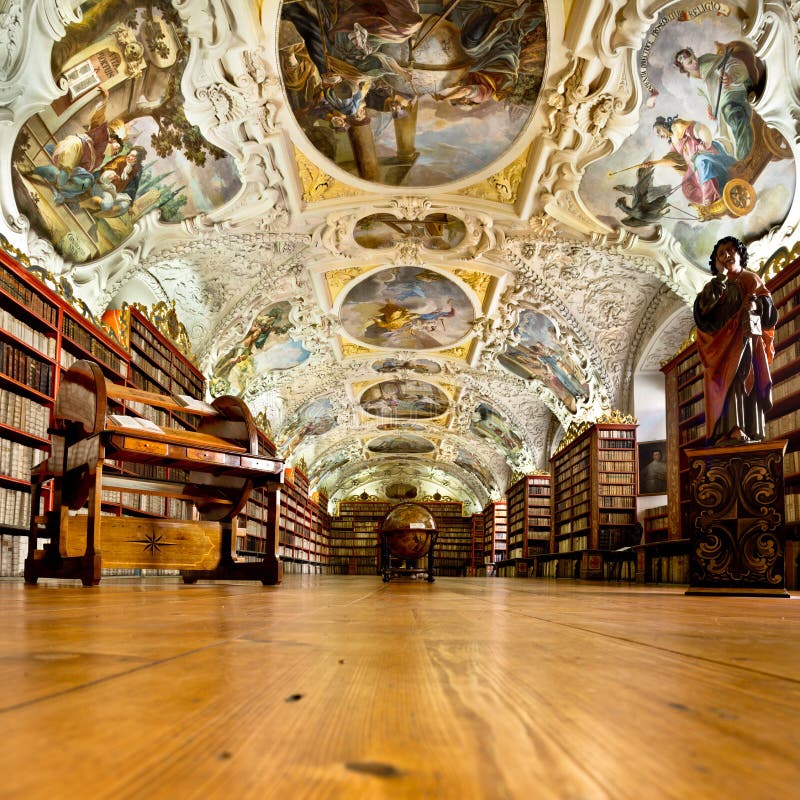 Strahov Monastery Library Interior Stock Image - Image of european ...