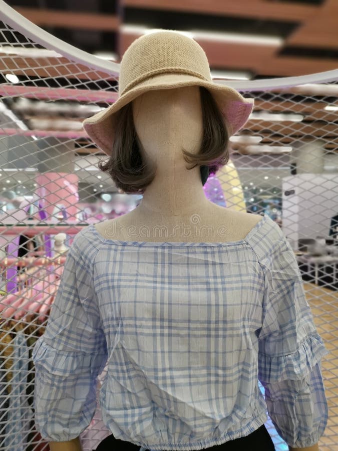 Straight Across Neckline Trendy Top Stock Image - Image of fashionable ...