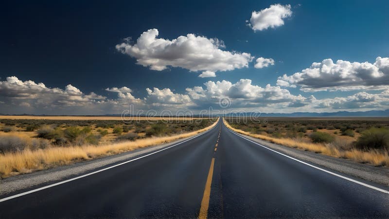 A Landscape Pf a Straight Highway with Beautiful Sunset Stock Photo ...