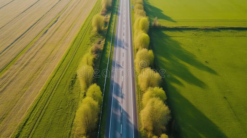 Straight Asphalt Road from Above-enhance Stock Illustration ...