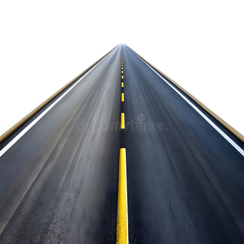 Straight Asphalt Road Isolated on White Stock Illustration ...