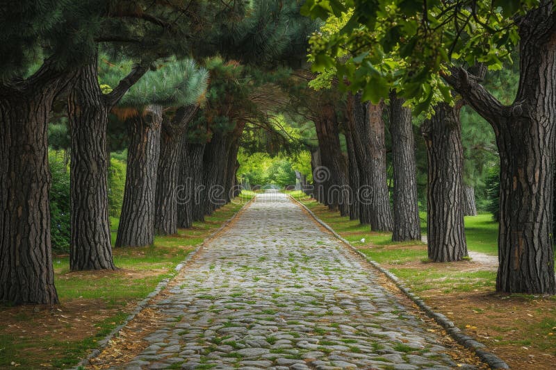 Umbrella Pine Tree Alley Stock Illustrations – 4 Umbrella Pine Tree ...