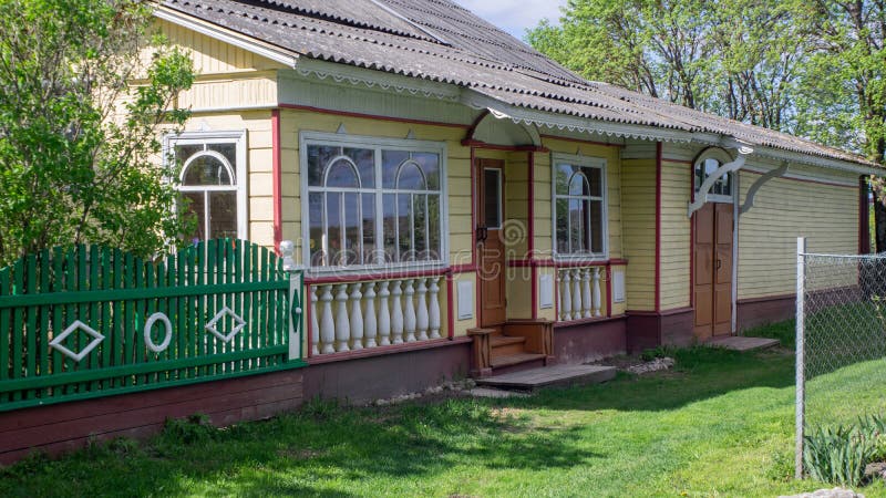 A Straight Colorful House in the Village Stock Photo - Image of ...