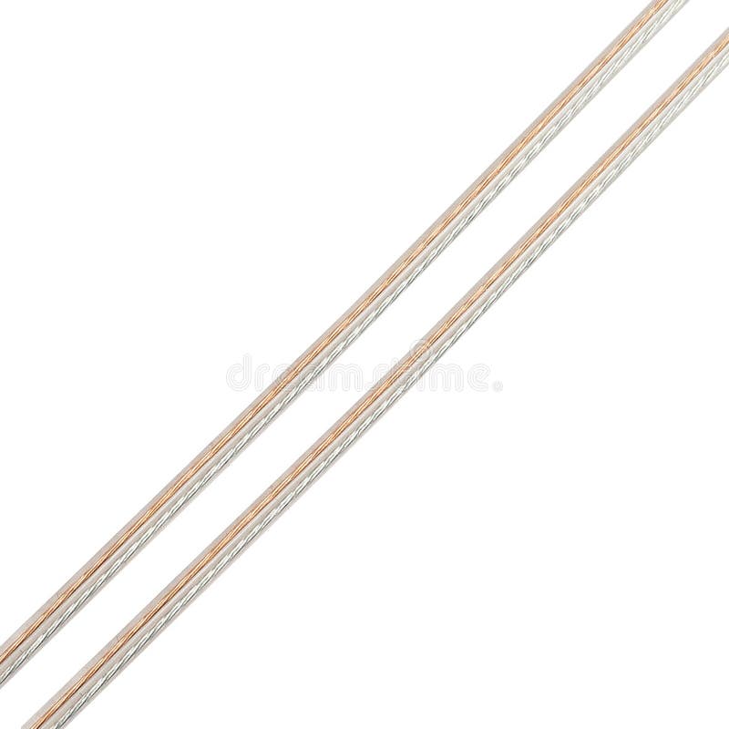 Straight Copper Wires in Transparent Isolation on White Background ...