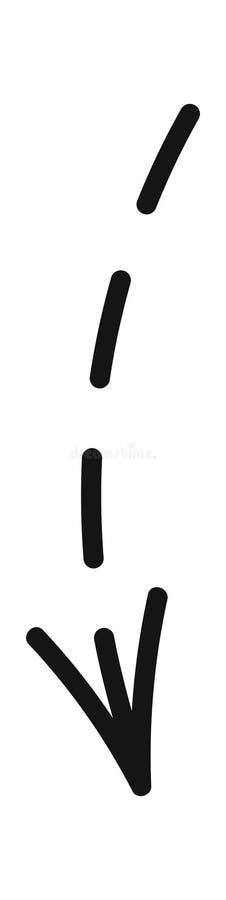 Straight Dashed Arrow Pointing Down Stock Illustration - Illustration ...