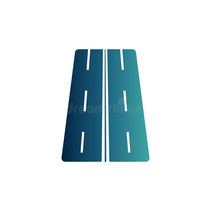 Straight Double Asphalt Road Gradient Icon Stock Vector - Illustration ...