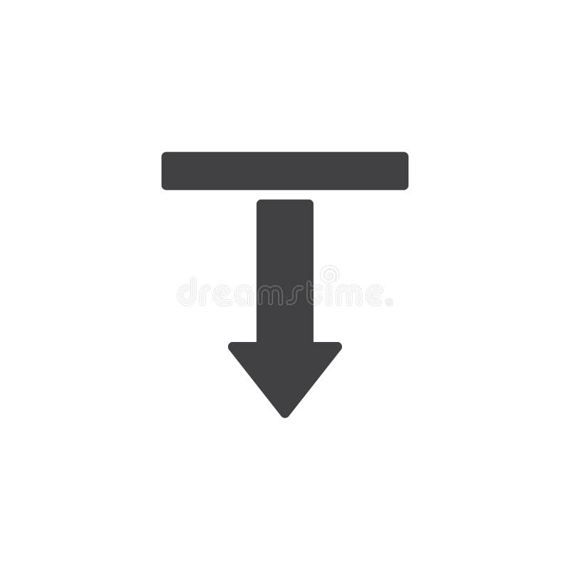 Straight and Down Arrow Vector Icon Stock Vector - Illustration of decrease, pixel: 142116553