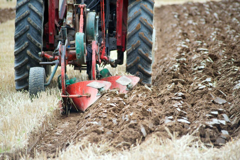Straight Furrows of a Plough Stock Image - Image of industry, farming ...