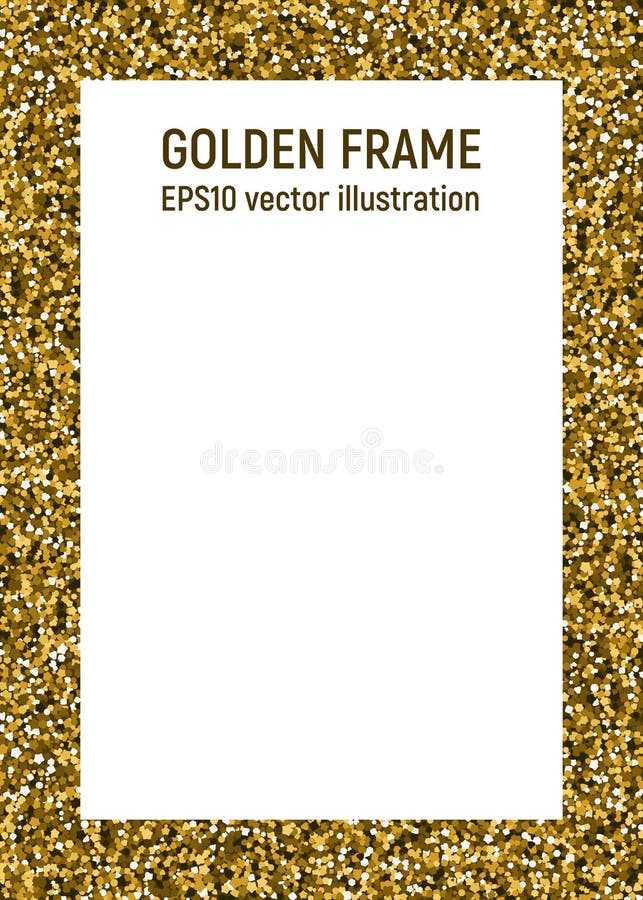 Straight gold frame. stock vector. Illustration of confetti - 144833079