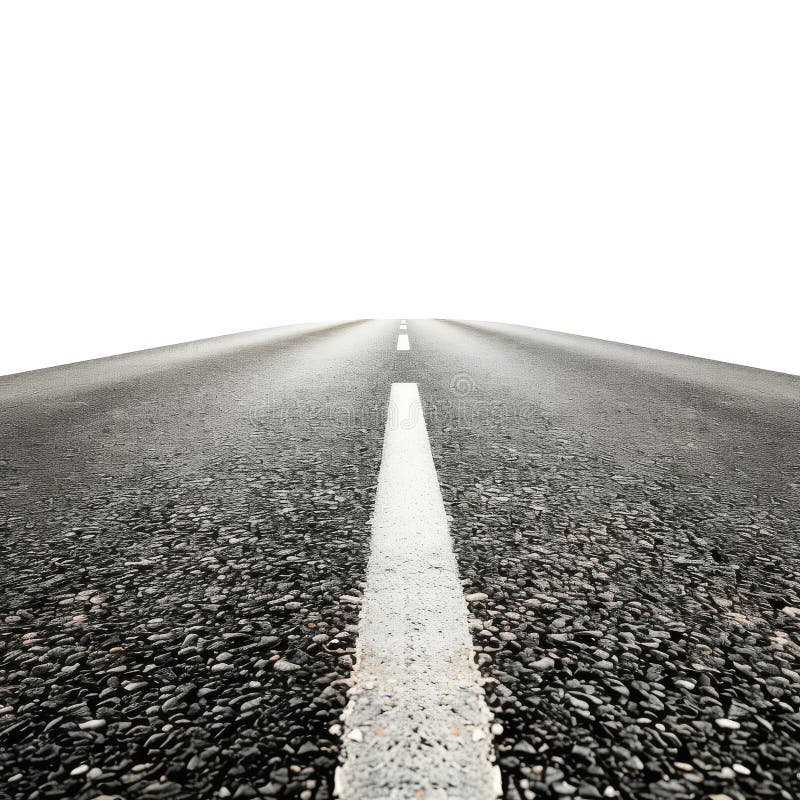 Straight Highway Road with White Lane Markings Extending on Isolated ...