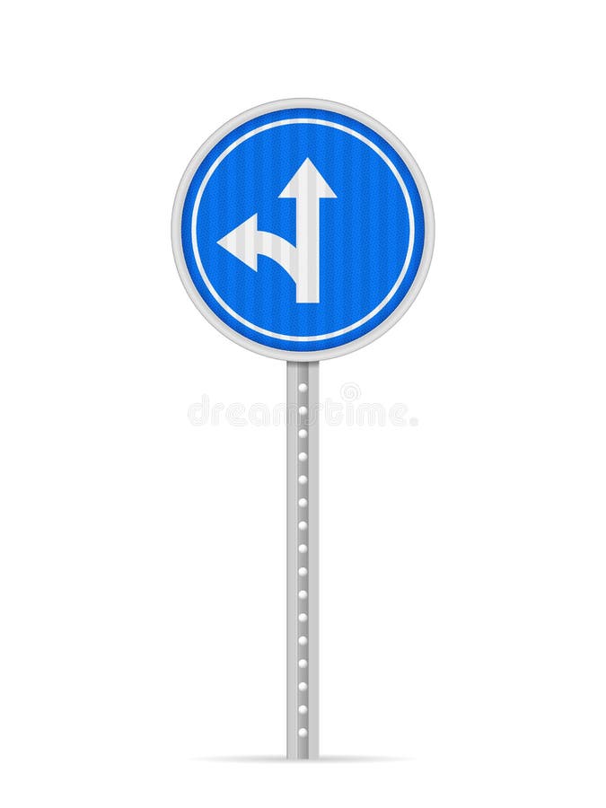 Straight or Left only Road Sign Stock Vector - Illustration of object ...