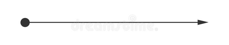 Straight Line with Point on Start and Arrow on Finish. Symbol of ...