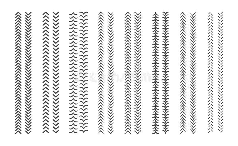 Straight Line or Rope Set. Textured Divider or Separator Lines in Retro ...