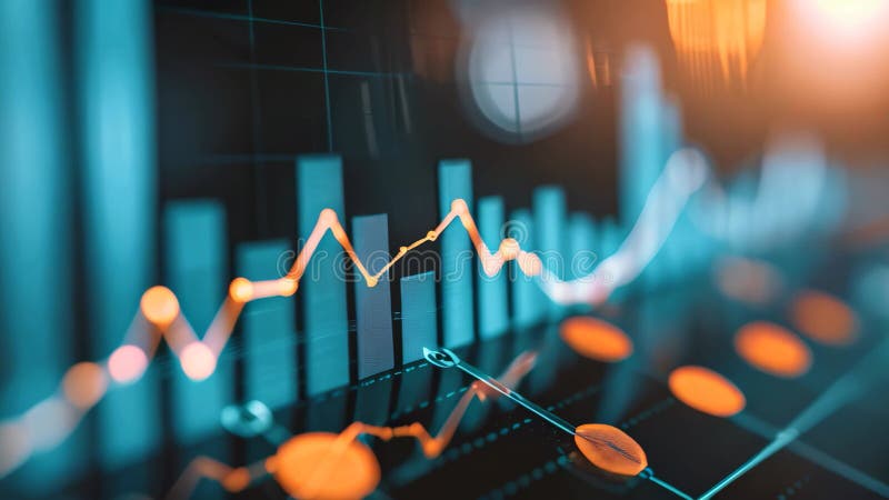 A Straight Line of Various Graphs Displayed on a Digital Screen ...