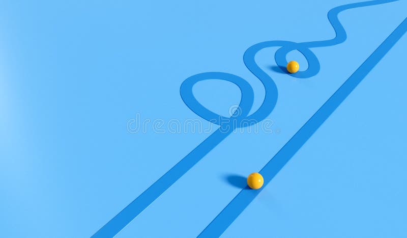 Straight Line Verses Winding Route. Path To Success. Business Strategic ... Straight Line Verses Winding Route. Path To Success. Business Strategic ...