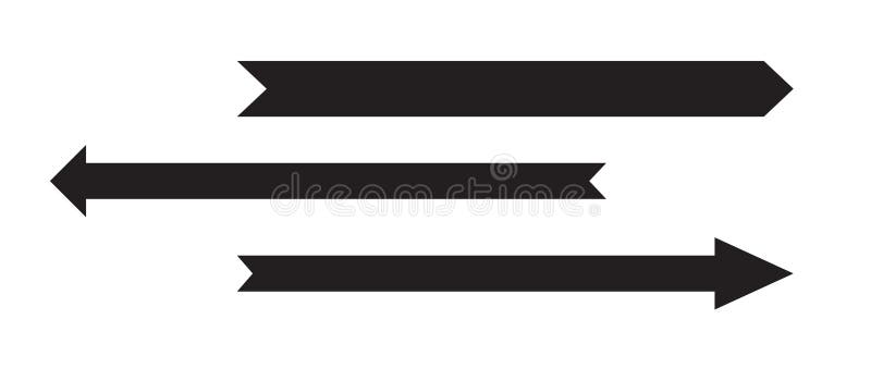 Straight Long Arrow. Black Arrow To the Right To Left. Shape Element ...