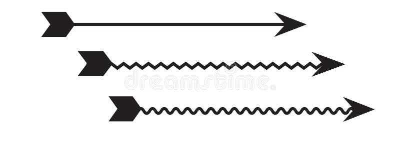 Straight Long Arrow. Black Roughen Straight Long Arrows Vector Isolated ...